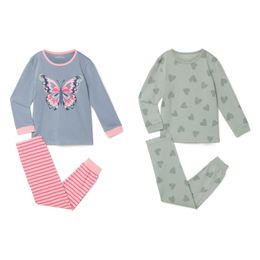 Tchibo - 2 Kinder-Pyjamas - Gr. 86/92 - hellblau/print