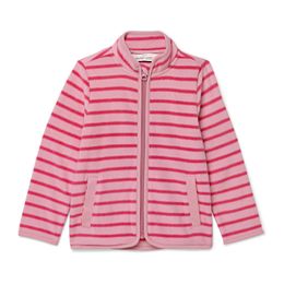 Tchibo - Kinder-Fleecejacke - M&auml;dchen - Gr. 122/128 - hellrosa/gestreift