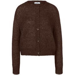 Peter Hahn - Strickjacke mit &uuml;berschnittener Schulter, braun, Gr. 40 / M - Wolle