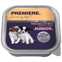 Premiere Best Meat Nassfutter Hund, Junior, H&uuml;hnchen und Rind 64x100 g