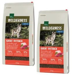 REAL NATURE WILDERNESS Trockenfutter Hund, Adult, Great Outback Kaninchen mit K&auml;nguru und Rind 2x12 kg