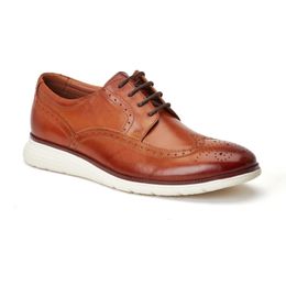 Base London Flight Leder Herren Schn&uuml;rschuhe in verbranntem Tan