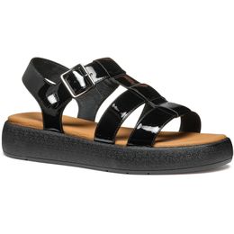 Geox D CAMALEI Synthetische Polyurethan Damen Schwarze Sandalen
