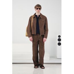 Baumwoll-Gabardine-Rei&szlig;verschlussjacke mit Tasche