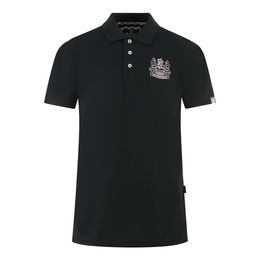 Aquascutum Branded Sleeve Schwarzes Poloshirt