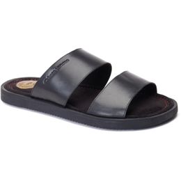 Base London Maven Herren Sandalen aus schwarzem Leder