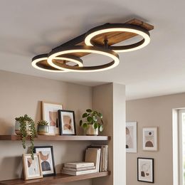 hofstein Cascada Deckenleuchte LED Braun, Holzoptik, Schwarz, 1-flammig
