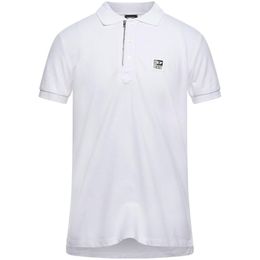 Diesel T-Harry Wei&szlig;es Poloshirt mit Rei&szlig;verschluss