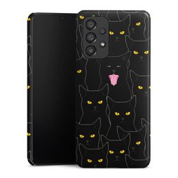DeinDesign Galaxy A33 5G Handy Premium Case Smartphone Handyh&uuml;lle Schutzh&uuml;lle gl&auml;nzend Cat Muster Eye Premium Case
