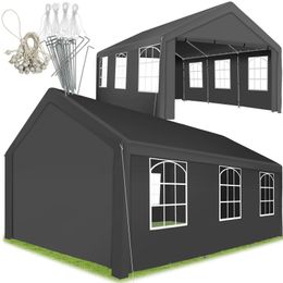 TecTake&reg; Pavillon, 6 x 4 m, Klicksystem, inklusive Spannseilen und Heringen