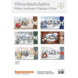 buttinette 3D-Bastelmappe "Winterlandschaften", f&uuml;r 6 Karten
