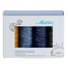 Mettler buttinette Jeansn&auml;gharn "Denim Doc", 4 Spulen &agrave; 100 m