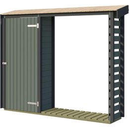 Weka Brennholzregal Killarney Graugr&uuml;n-Anthrazit, Nein, 250 cm