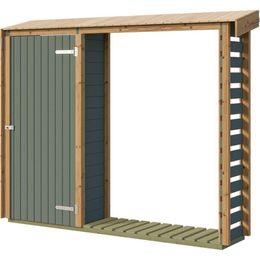 Weka Brennholzregal Killarney Graugr&uuml;n-Eiche hell lasiert, Nein, 300 cm