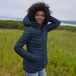 LANDS' END Daunenjacke WANDERWEIGHT Verstaubar Ultraleicht mit Kapuze f&uuml;r Damen, Damen, size: regular, Blau, Nylon/Daunen, by Lands' End