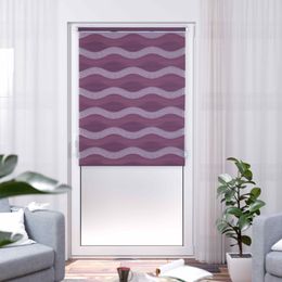 Doppelrollo K-home, B:120cm H:200cm, lila, Polyester, Rollos, "Welle", im Festma&szlig;