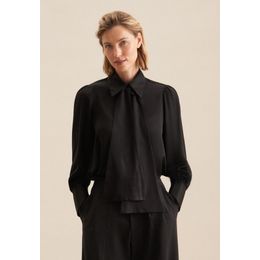 Seidensticker Damen Schluppenbluse "Schwarze Rose", schwarz, Gr. 42, unifarben, 61% Acetat, 31% Viskose, 8% Baumwolle, Blusen, 1/1 Kragen Uni