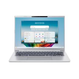 Acer Aspire 14 AI OLED, A14-I71M Ultrabook/Laptop, 14 Zoll OLED 1920x1200, Intel Core&trade; Ultra 9, 16 GB RAM, 512 GB SSD, Intel Graphics, Windows 11 Home, Deutsch, Silber