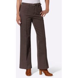 Inspirationen Damen Bequeme Jeansbraun, denim, Gr. 25, unifarben, 96% Baumwolle, 4% Elasthan, Jeans