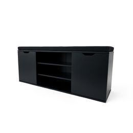 Boximo Schuhschrank, Schwarz, Holzwerkstoff, 30x46x103 cm, Garderobe, Schuhaufbewahrung, Schuhschr&auml;nke