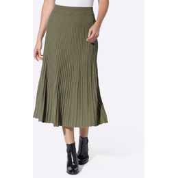 Heine Damen Strickrockkhaki, meliert, Gr. 40, unifarben, 50% Viskose, 28% Polyester, 22% Polyamid, R&ouml;cke