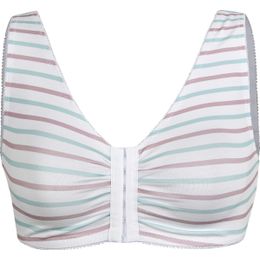 w&auml;schepur Damen Bustier wei&szlig;-mauve-mint-gestreift, Gr&ouml;&szlig;e 40/42