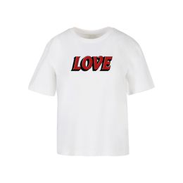 MISS TEE Damen T-Shirt "Miss Tee Big Love Letters Tee"wei&szlig;, Gr. XL, bedruckt, 100% Baumwolle, Shirts
