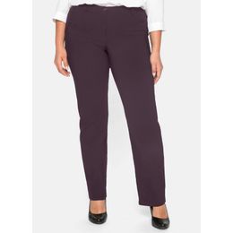 sheego Damen Bengalinhose in gerader Form, aubergine, Gr&ouml;&szlig;e 108