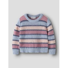 name it M&auml;dchen Rundhalspullover "NMFLERNORT LS KNIT", bunt, Gr. 92, Strick, Obermaterial: 100% Polyester, Pullover, Kunstfaser, regular fit