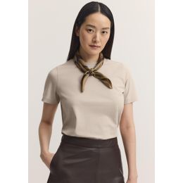 Bugatti Damen T-Shirt "Modern Fit"60, taupe, Gr. M, unifarben, 95% Baumwolle, 5% Elasthan, Shirts, Modern Fit Baumwoll-Stretch Rundhals
