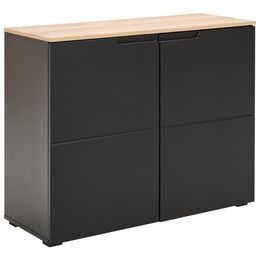Mid.you Kommode, Schwarz, Eiche, Kunststoff, 2 F&auml;cher, 100x80x40 cm, Beim&ouml;bel erh&auml;ltlich, stehend, Wohnzimmer, Kommoden & Sideboards, Kommoden