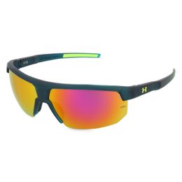Under Armour UA DRIVEN/G | Herren-Sonnenbrille | Fassung: Vollrand, Quadratisch, Kunststoff, Gelb Gold | Glasfarbe: Pink