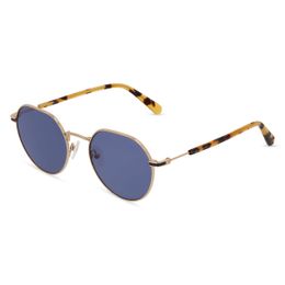 Gant GA7211 | Unisex-Sonnenbrille | Fassung: Vollrand, Oval, Metall, Gold | Glasfarbe: Blau