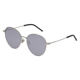 SAINT LAURENT SL 311 | Unisex-Sonnenbrille | Fassung: Vollrand, Panto, Metall, Silber | Glasfarbe: Grau Spiegel Silber