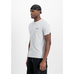 Herren T-Shirt "Signature Backprint T-Shirt"pastel grau, Gr. M, Alpha Industries, Obermaterial: 100% Baumwolle, Shirts