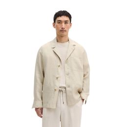 Marc O'Polo MARC O'POLO Herren Kurzjacke "aus reinem Leinen"grau silk, Gr. M, unifarben, Obermaterial: 100% Leinen, Jacken