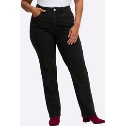 sheego Damen Bequeme Jeans, schwarz, Gr. 48, unifarben, 99% Baumwolle, 1% Elasthan, Jeans