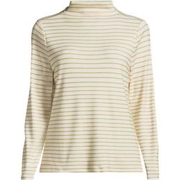 LANDS' END Softes Stehbund-Shirt f&uuml;r Damen, Damen, size: regular, Elfenbein, Elasthan/Viskose/Viskose-Mischung, by Lands' End