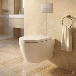 CARLDIX x LAUFEN Wand-WC-Set sp&uuml;lrandlos A91004000101 Wei&szlig;, mit WC-Sitz und Absenkautomatik
