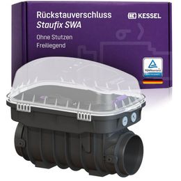 Kessel R&uuml;ckstauverschluss Staufix SWA ohne Stutzen 73000.10 freiliegend, f&uuml;r f&auml;kalienfreies Abwasser, 2 mechanische R&uuml;ckstauklappen, Notverschluss, Typ 2