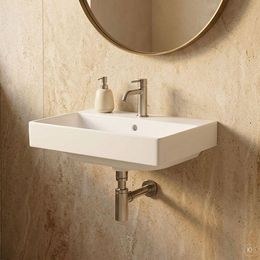 CARLDIX x LAUFEN Handwaschbecken 45 cm A91001004501 Wei&szlig;, 450 x 360 mm, mit Hahnloch und &Uuml;berlauf, Wandmontage