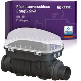 Kessel R&uuml;ckstauverschluss Staufix SWA DN 125 73125.10 freiliegend, f&uuml;r f&auml;kalienfreies Abwasser, 2 mechanische R&uuml;ckstauklappen, Notverschluss, EN 13564