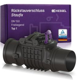 Kessel R&uuml;ckstauverschluss 720150 DN 150, L/H 526 x 306 mm, freiliegend, Kunststoff