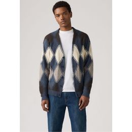 Levi's LEVI'S Herren Strickjackejaime geo argyle vin, Gr. M, Rautenmuster, Strick, Obermaterial: 51% Polyacryl, 36% Polyester, 7% Wolle, 6% sonstige Fasern,