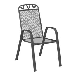 Ambia Garden Stapelsessel, Dunkelgrau, Metall, Flachrohr, 55x97x76 cm, stapelbar, Gartenm&ouml;bel, Gartenst&uuml;hle, Gartenst&uuml;hle stapelbar