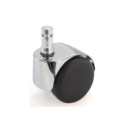Proroll Stuhlrolle, Rad-&Oslash; 50 mm, VE 5 Stk, mit Steckbolzen mit Klemmring, verchromt, 10 x 22 mm, hart, f&uuml;r weiche B&ouml;den
