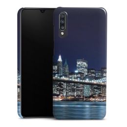 DeinDesign Galaxy A70 Handy Premium Case Smartphone Handyh&uuml;lle Schutzh&uuml;lle gl&auml;nzend Usa Brooklyn Bridge New York Premium Case