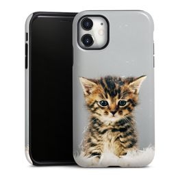 DeinDesign iPhone 11 Handy Panzer Handyh&uuml;lle robuste Outdoor H&uuml;lle Schutzh&uuml;lle gl&auml;nzend Cat Pet Feather Tough Case