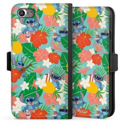 DeinDesign iPhone SE (2020) Handy Klapph&uuml;lle Handyh&uuml;lle aus Kunst Leder schwarz Flip Case Disney Movie Lilo & Stitch Sideflip mit Lasche