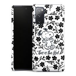DeinDesign Galaxy S20 FE Handy Premium Case Smartphone Handyh&uuml;lle Schutzh&uuml;lle gl&auml;nzend Flowers Peanuts Snoopy Premium Case